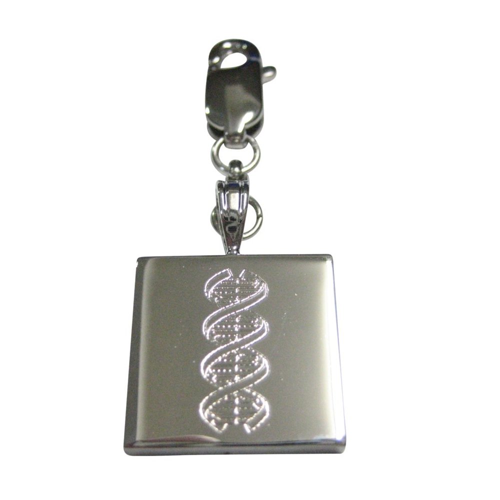 Etched Dna Deoxyribonucleic Zipper Pull Charm - Gem